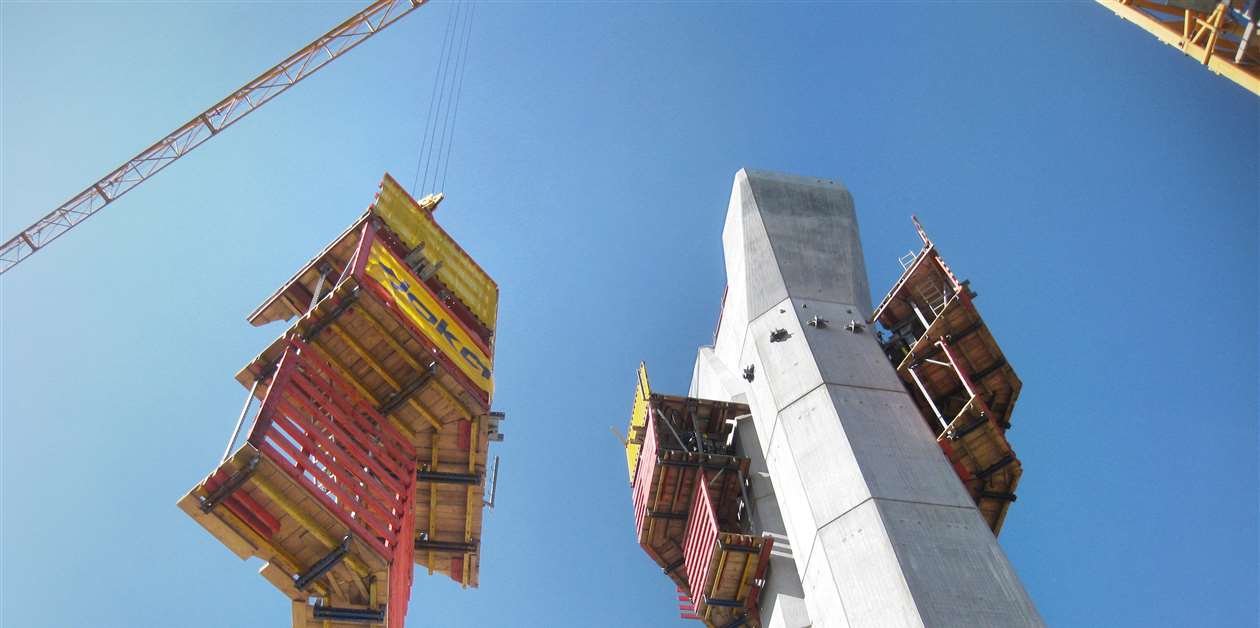 New 70 metre high bridge built with Doka formwork - Power Progress