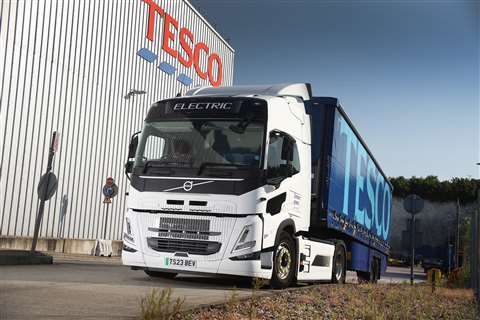 Tesco takes delivery of Volvo FM Electric tractor - Power Progress